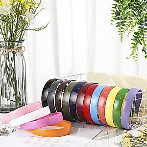 16 Pieces Plastic Headbands with Teeth Simple Hard Headbands Wide Anti-slip Hair Bands Craft Headband Hoops for Women Girls DIY Hair Accessories (1 Inch, Classic Color)