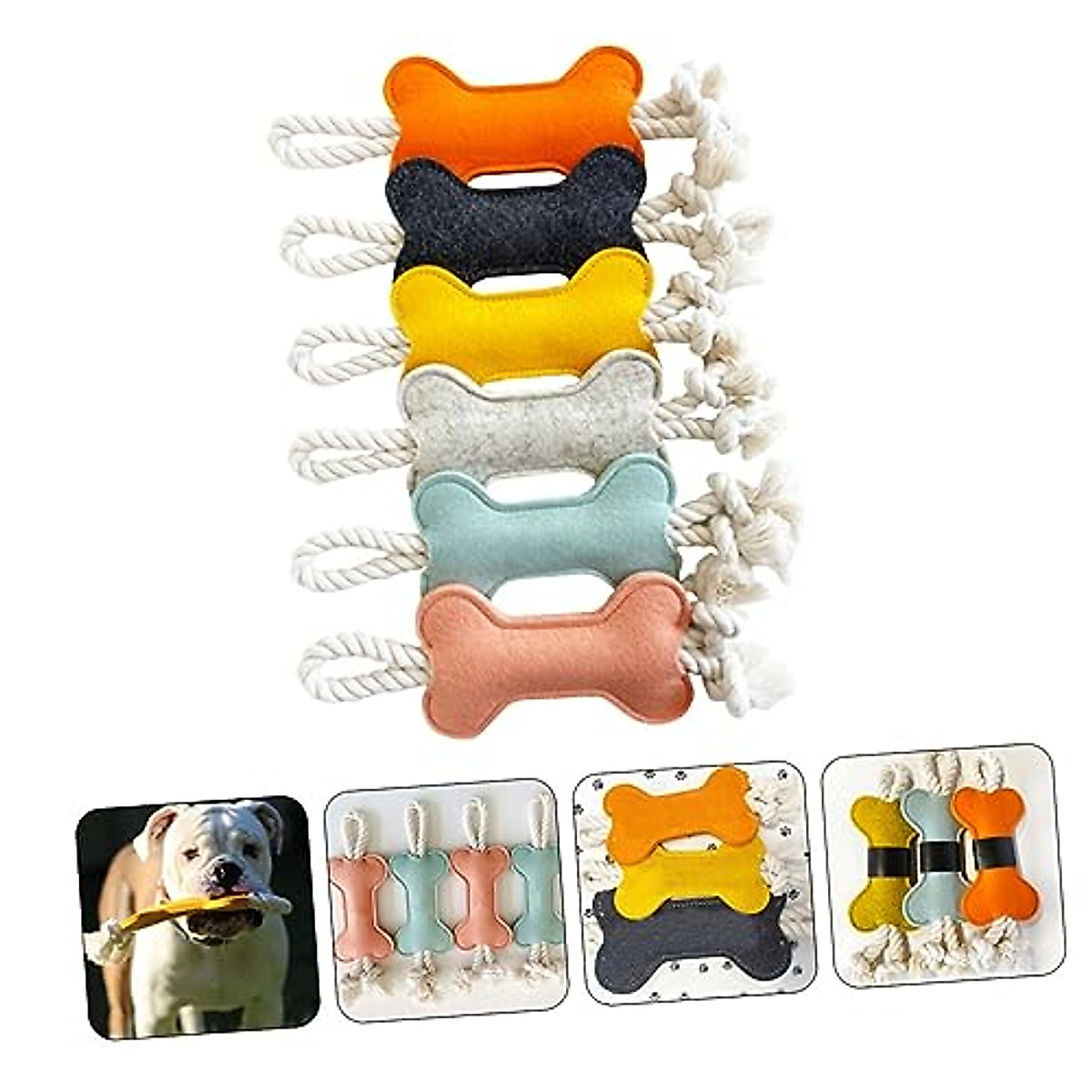 Housoutil 12 Pcs Teething Toys Interactive Chewing Toys for Puppies Dog Training Toys Soft Toy Puppy Teething Rings Pet Teething Toy Dog Dental Care Toys Plush Toy Pet Supplies Fabric Molar