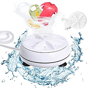 Mini Washing Machine Ultrasonic Turbine Washing Machine Portable Turbo Washer for Travel Business Trip or College Rooms