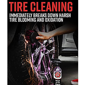 Adam's Wheel & Tire Cleaner Bundle - A Chemical Formula That Combines Our Wheel Cleaner & Tire & Rubber Into an All in One Formula - Works On Alloy Chrome Aluminum Clear-Coated Painted Rims