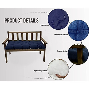 Srutirbo Waterproof Indoor/Outdoor Bench Cushion Garden Non-Slip Swing Chair Cushion,Thicken 8CM Loveseat for Patio Furniture Wicker Bench, Indoor Lounger Seat (47x19in, Light brown)