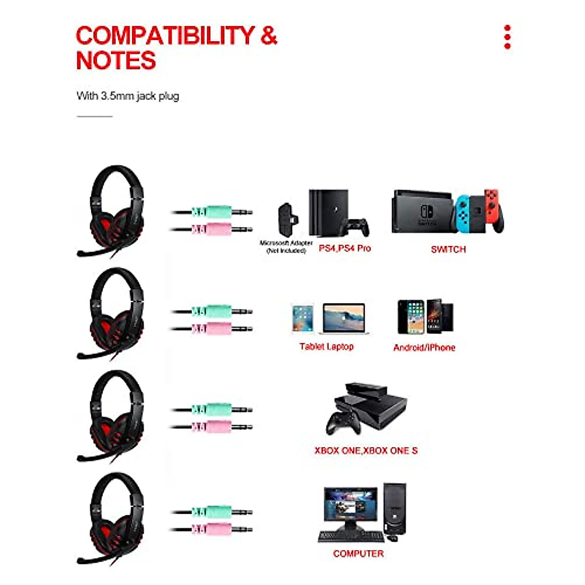 T-Wolf Gaming Combo TF800 Keyboard/Mouse/Headphone/Mouse Pad Wired LED RGB Backlight Bundle for PC Gamers Users - 4 in 1, Black