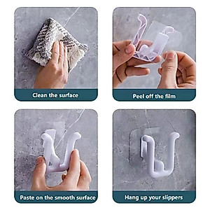 CHNLML Slippers Hook Bathroom Shower flip Flops Adhesive Storage Organizer Rack Saving Space Babouche Sticky Holder (Pink)