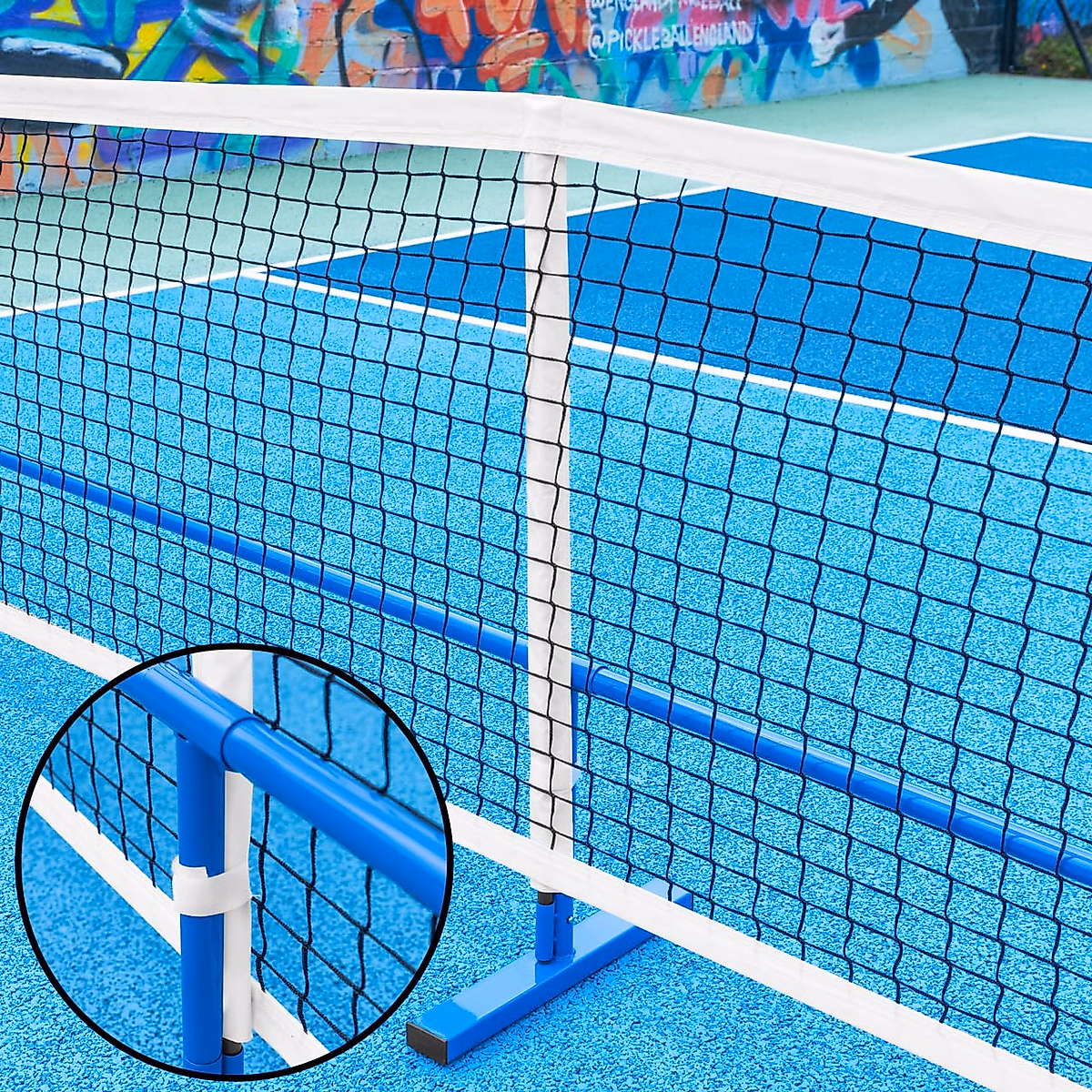 Vermont Procourt Combi Net | Net for Tennis, Badminton, Pickleball & Soccer-Tennis | Portable Badminton Set | Mini Tennis & Badminton Sets for Backyards (10ft Wide (Half Court Pickleball Only))