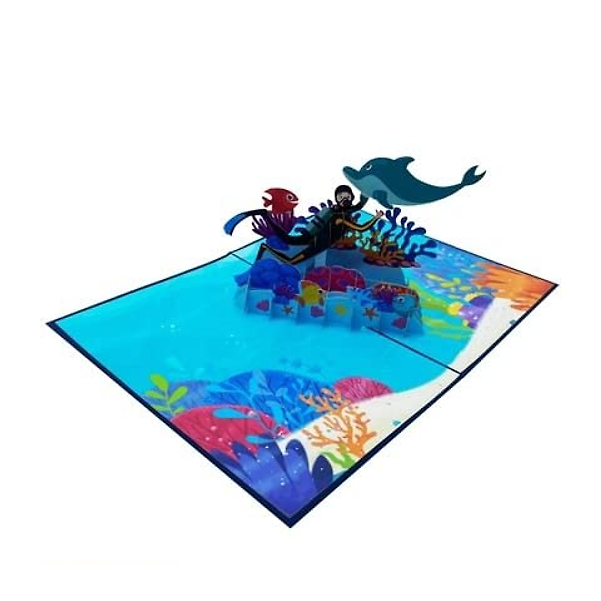 ETA 3D Under the Ocean Pop Up Card for Diver, 3D Birthday Pop up Card for Diving Lover, Ocean Lover or Diver or Diving Coach, Son Grandpa Father Dad Husband Friend Colleague, Father Day Card, H13