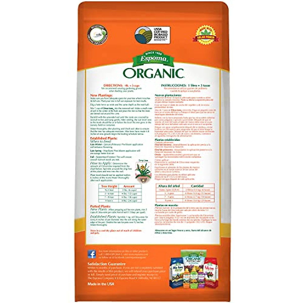 Espoma Organic Citrus-tone 5-2-6 Natural & Organic Fertilizer and Plant Food for all Citrus, Fruit, Nut & Avocado Trees; 4 lb. Bag. Promotes Vigorous Growth & Abundant Fruit Visit the Espoma Store