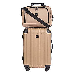 Travelers Club Midtown Hardside 4-Piece Luggage Travel Set, Expandable, Tan