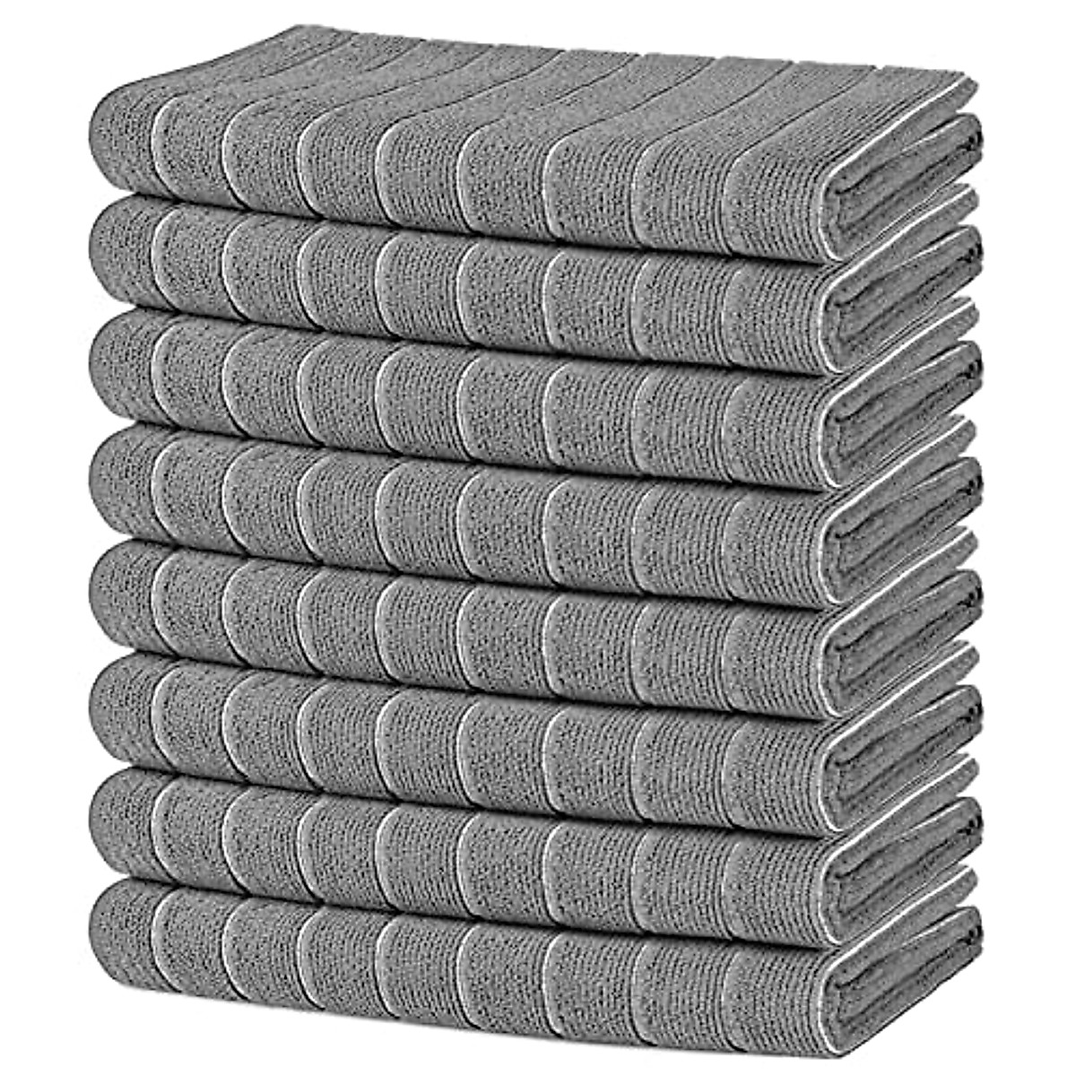 AIDEA Microfiber Kitchen Towels-8Pack, 15”x25”, Super Soft and Absorbent, Multi-Purpose Microfiber Dish Towels for Home, Kitchen-Grey