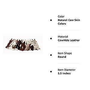 Cowhide Coaster Set of 6 pcs Natural Cowhide Drink Coasters Hair On Cow Shape Coasters Leather Tea Cup Coasters Home Décor & Home Living Ideas by NGF, 4.5 x 4.5 x 0.5 inches