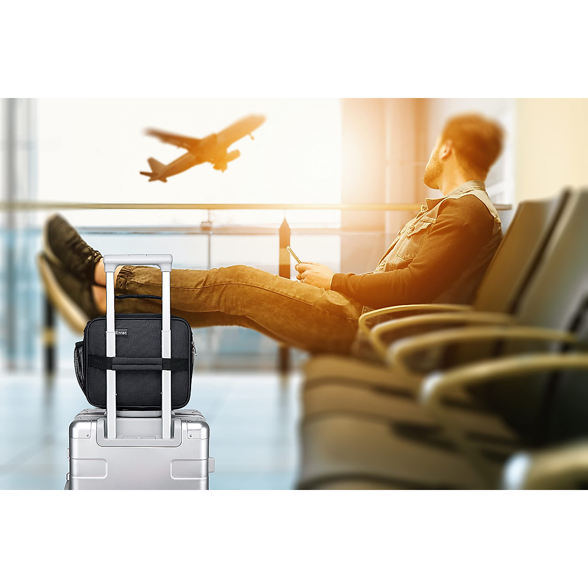 TuErCao Lunch Box for Men Women Adult Insulated Lunch Bag for Kids for School, Reusable Portable Soft Cooler Bag for Picnic Car Travel Road Trips, Dark Grey