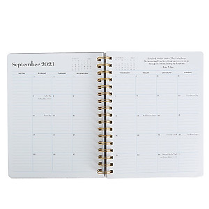 momAgenda Desktop 2024 Spiral Day Planner | July 2023 - December 2024 | Daily Monthly Unique Week-At-A-View Layout. (Botanical Garden)