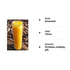 Beeswax Glass Vigil Altar Candle Prayer Meditation Candle Burns up to 100 Hours Glass Jar Candle. Pure 100% Michigan Beeswax