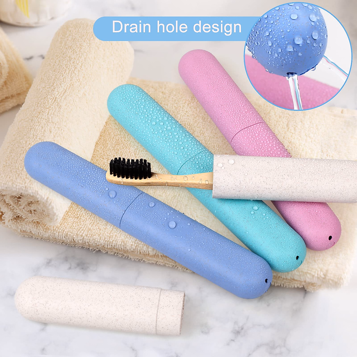 PECULA 8 Pack Toothbrush Case, Travel Toothbrush Holder, Toothbrush Cover for School/Business/Home/Mountain Climbing