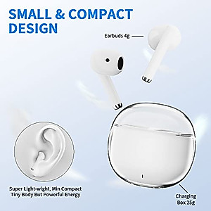 ACAGET Wireless Earbuds for Samsung Galaxy S22 S23 S21 S20 Ultra, Sport Earphones Touch Control Bluetooth Headphones with Over Ear Earhooks Built-in Mic Headset for iPhone 14 Pro Max 13 12 11 XR White