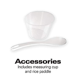 Hamilton Beach Mini Rice Cooker & Food Steamer, 8 Cups Cooked (4 Uncooked), With Steam & Rinse Basket, White (37508)