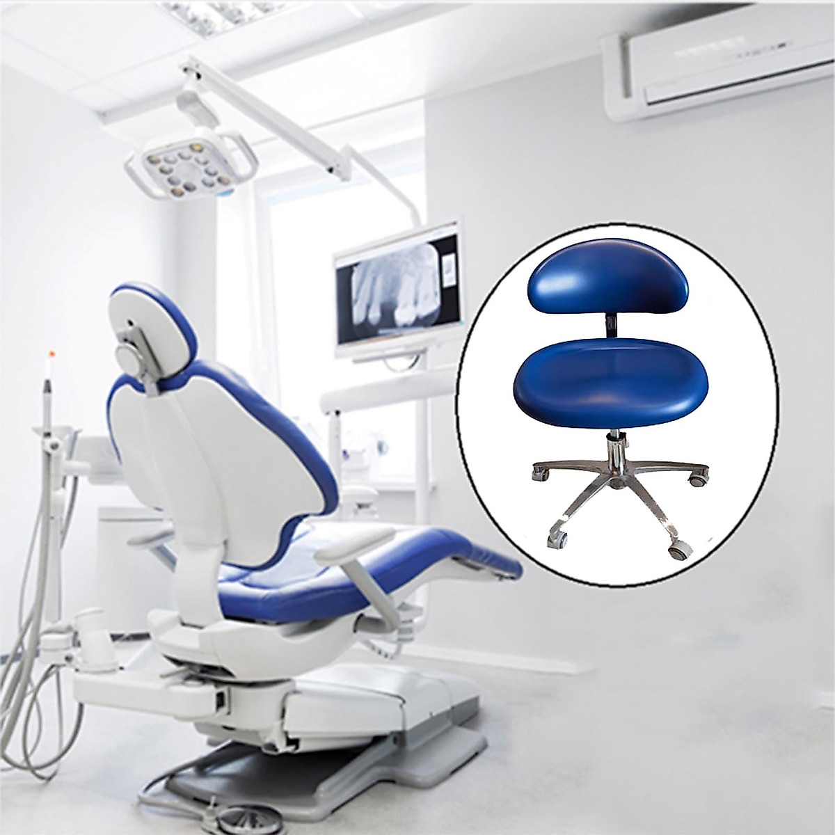 SFKLYU Adjustable Dental Medical Chair for Dentist Doctor's Stool 360 Degree Rotation Armrest Mobile Chair PU Leather,A5