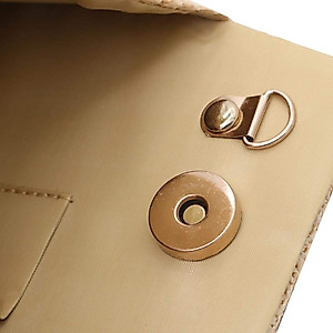 Bamboo Handbag Handmade Tote Bamboo Purse Straw Beach Bag for Women (White)