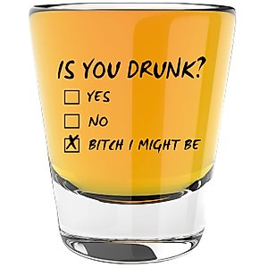 LitGifts Is You Drunk Shot Glass, Cute Shot Glasses for Women or Men, Funny Shot Glasses for Adults, Fun Gifts for Men or Women, Silly Drinking Glasses for Adults, 1.75 Ounce Glass Shot Glass