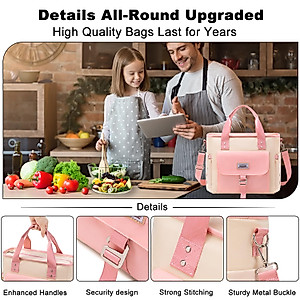 Weitars Insulated Lunch Bag for Men Women,Leak Proof Lunch Box for Work,Extra Large Lunch Tote Bag With Removable Shoulder Strap with Side Pockets,Reusable Lunch Bag For Picnic Hiking