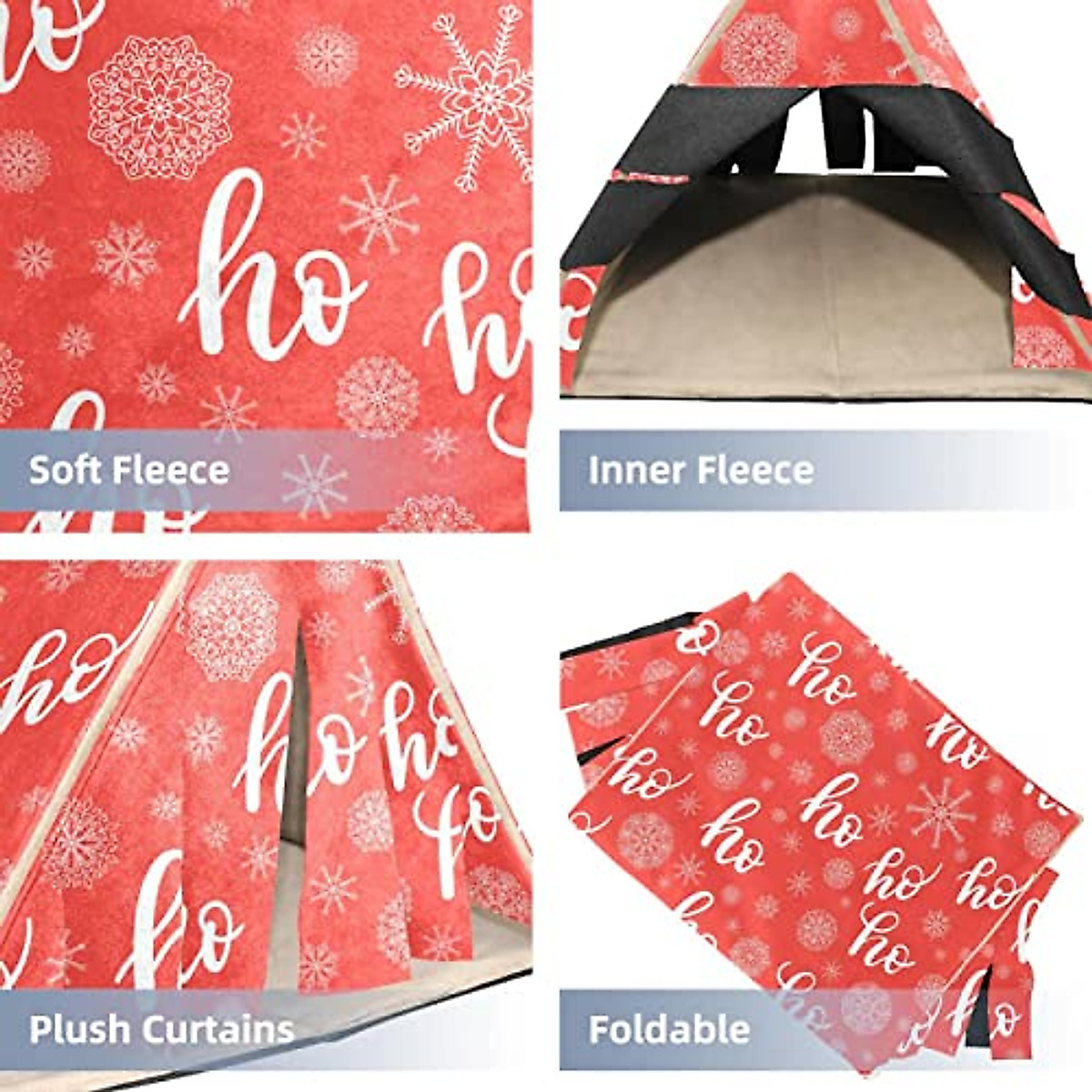 enheng Small Pet Hideout Christmas Ho Red Pattern Hamster House Guinea Pig Playhouse for Dwarf Rabbits Hedgehogs Chinchillas