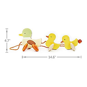 Classic World Pull Along Walking Toys, Wooden Pull Duck Toy for Baby Toddler