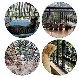 TORIS Plastic Chicken Wire Mesh Hexagonal Plastic Poultry Netting Extruded Plastic Chicken Wire Fence PVC Coated Plastic Poultry Netting (0.4m*4m=1.3ftX13.1ft, Black)