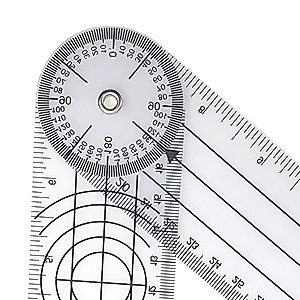 Tyenaza Angle Ruler Clear, Angle Ruler 360 Degrees Rotatable Flexible Frosted PVC Semi Transparent Clear Angle Finder for Student Office