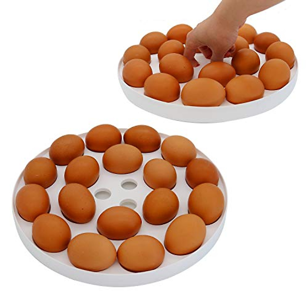 Portable Pie Cupcake Carrier with Lid and Tray 3-In-1 Round Cupcake Container Egg Holder Deviled Egg Tray Muffin Tart Cookie Food Keeper 10 Inch