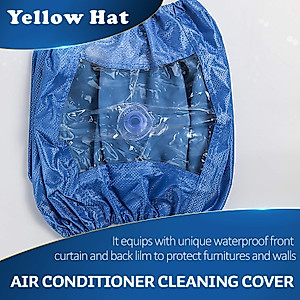 Split Air Conditioning Cleaning Waterproof Cover Bag with Drain Outlet and Two Sides Support Plates Dust Washing Clean Protector Bag Wall Mounted Air Conditioning Service Bag with Water Pipe