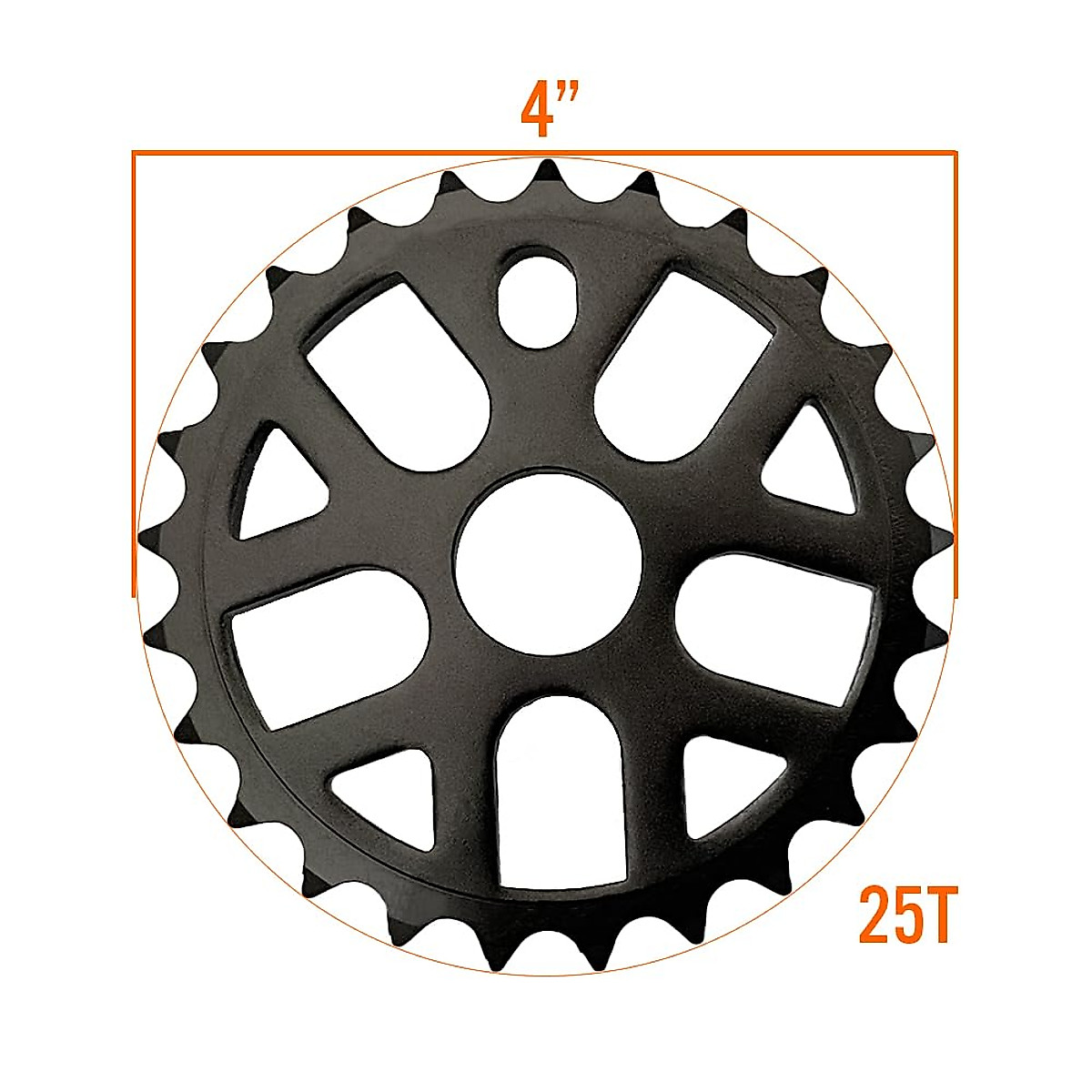 Elite BMX Bicycle Crankset - 3pc Crankset for Pee Wee and Destro Model. 1pc Crankset for Stealth BMX. (25T - Chain Wheel Black)