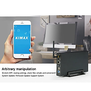JMT U35WF 6TB 3.5 inch Mobile Multi-Function Hard Disk Box WiFi Wireless NAS Private Cloud Storage Office Home (Hard Drives not Included)