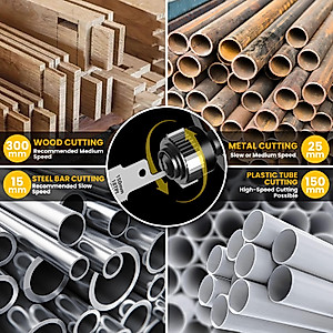 Cordless Reciprocating Saw for DeWalt 20V Battery, 3 Variable Speed 0-3500 Brushless Recipro Saw, Tool-free Blade Change, 4 Saw Blade Potable Recipro Saw kit for Wood/Metal/PVC Cuts - Tool Only