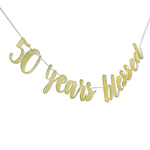 50 Years Blessed Banner - 50th Birthday Banner,50th Birthday Banner Party Decorations,50th Anniversary Banner,50 Birthday Banner Sign…