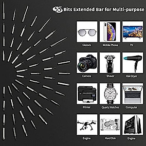 POWERGIANT Mini Electric Screwdriver, Small Portable Cordless Power Screwdriver Set with 55 Precision Bits & LED Light & Magnetic Mat, Handy Repair Tool for Phone Watch Camera Laptop