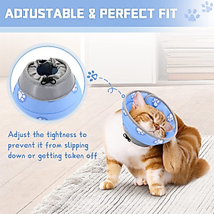 Supet Cat Cone Collar Soft to Stop Licking After Surgery Cat Recovery Collar for Small Large Cats Adjustable Elizabethan Collar for Cats Kittens