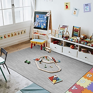 32 Pcs Wood Grain Mats Foam Tiles Interlocking Foam Floor Mats for Kids Adults Playroom Bedroom Farmhouse Flooring, 11.8 x 11.8 Inch(Gray)