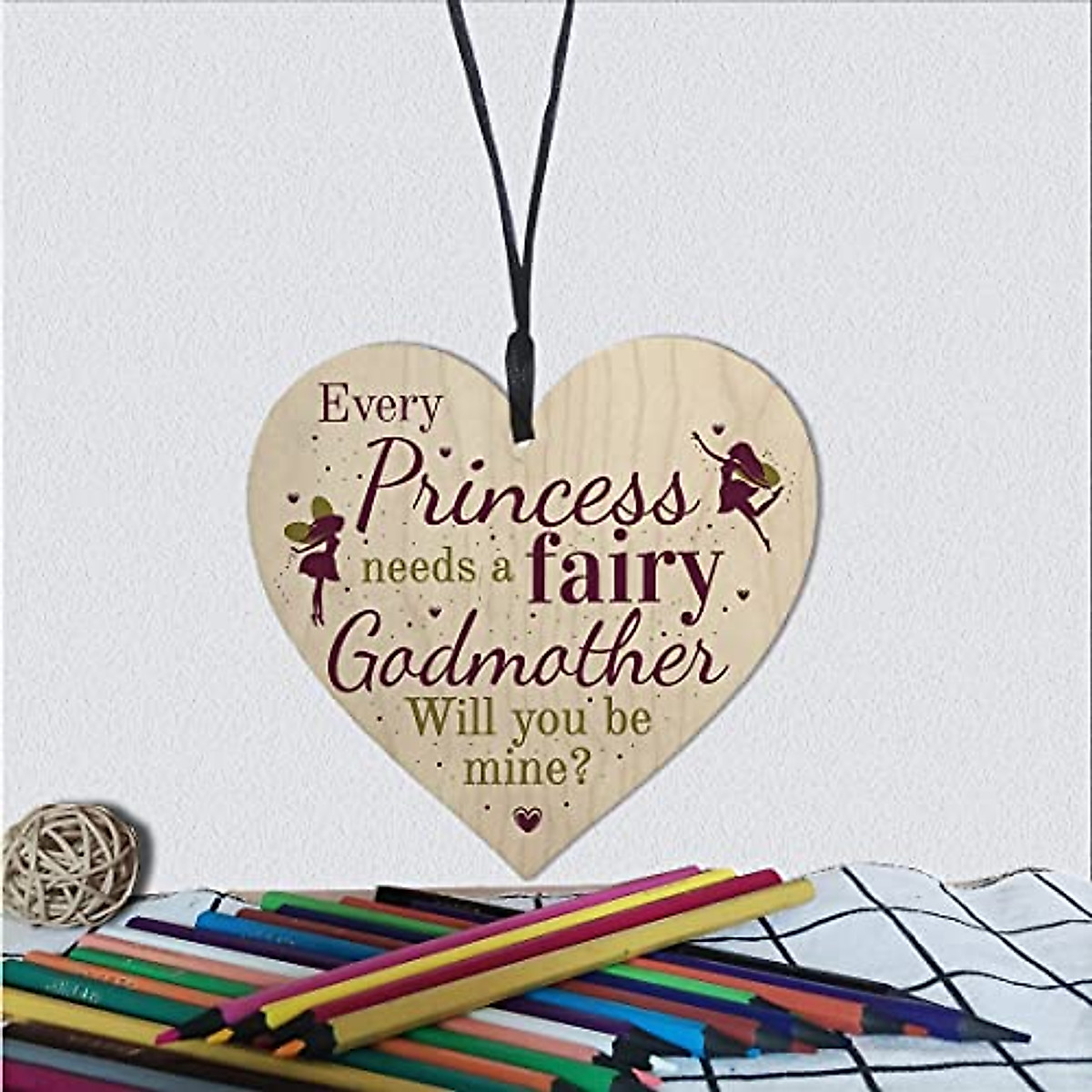Dadaly Decor Godmother Plaque Will You Be My Godmother Proposal - Best Godmother Gift Wooden 4 x 4 inch (A)