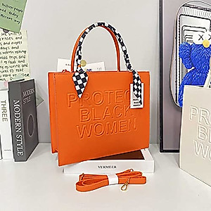 AyTotoro Protect Black Women Purses and Handbag Fashion Designer PU Leather Top Handle Shoulder Bag Satchel Tote Crossbody (orange)