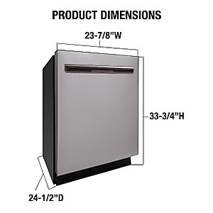 DUURA Elite DE1200DWDSS Dishwasher 24-Inch Built in with 6 Wash Options and 6 Automatic Cycles, Stainless Steel Construction, Electronic Control LED Display, Low Noise Rating, Metallic