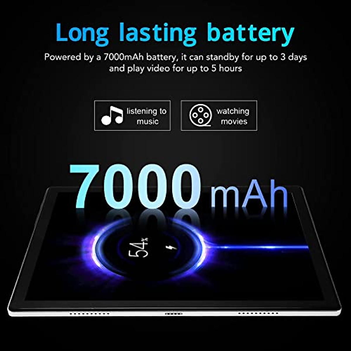 HEEPDD Tablet PC, 5G WiFi 10.1 Inch Tablet 12GB 256GB Octa Core CPU 8MP Front 16MP Rear US Plug 100-240V 1920x1200 Resolution for Android 12.0 for Reading for Elderly (Silver)