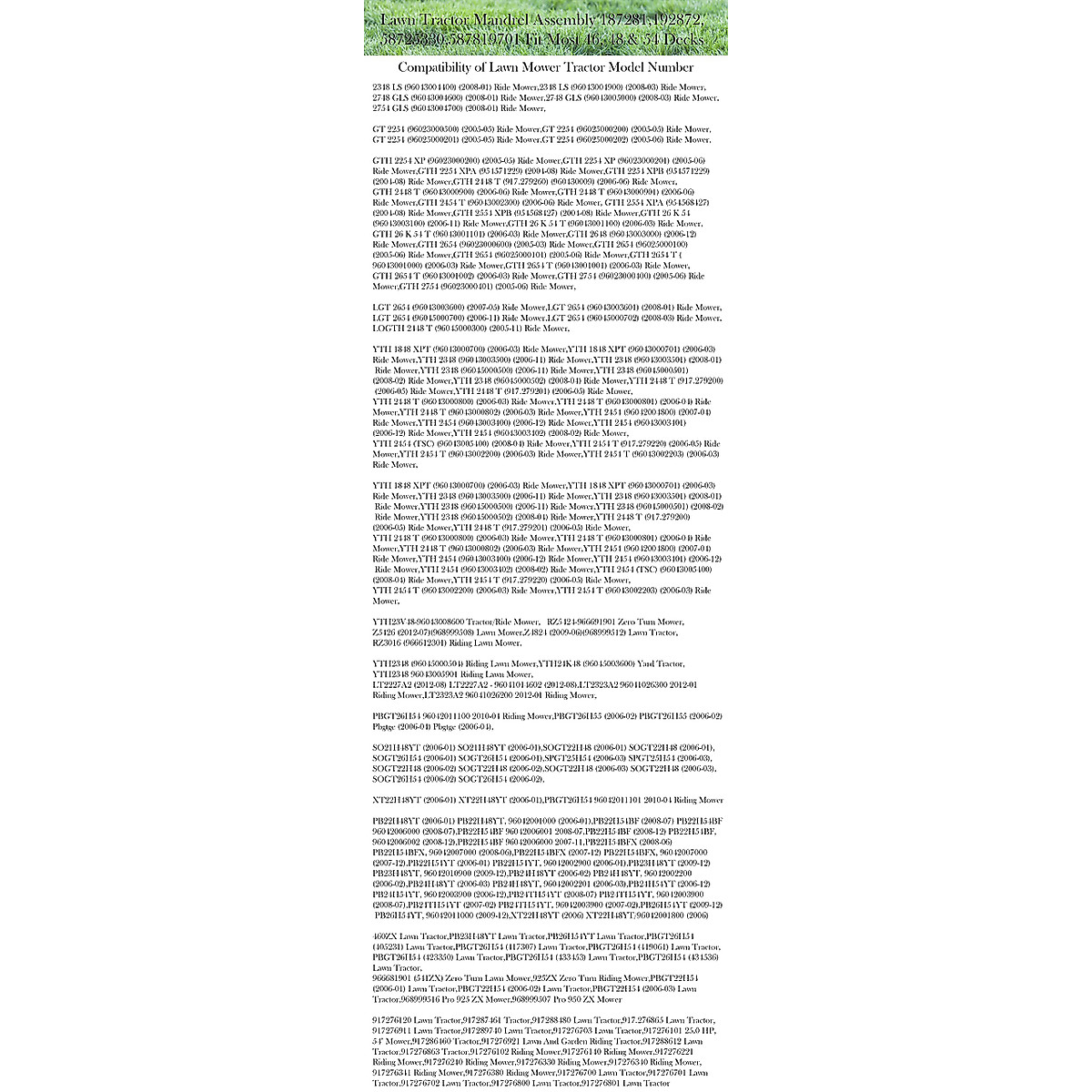 prime&swift 587819701 Spindle Assembly fit for Husqvarna fit for Craftsman 917289912 917288320 917253701 187292 192870 532187281 532187292 567253301 587125401 fit for AYP 42",46",48",54" Deck