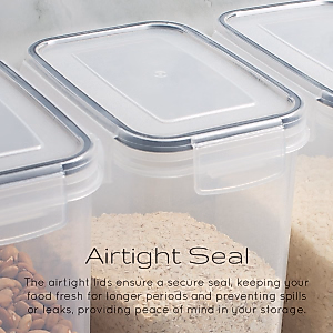 Ceybo Set of 12 Airtight Pantry Storage Containers with Snap Lids, Includes 16 Labels, 1 Marker and a Set of Measuring Spoons for Kitchen Organization (Blue)