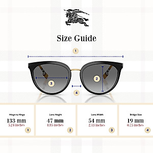 BURBERRY Willow BE4316 385311 54MM Black/Grey Gradient Round Sunglasses for Women + BUNDLE With Designer iWear Eyewear Kit