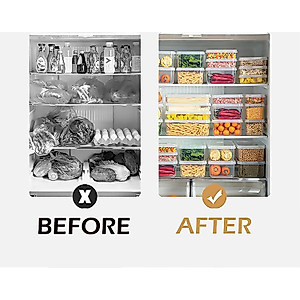 Naranqa Food Storage Containers Bins 1.5 Cup Mini Vegetable Organizer with Lid Clear Fridge Crisper Keep Food Fresh Kitchen Organizer Bins (Yellow 2pack-MINI)