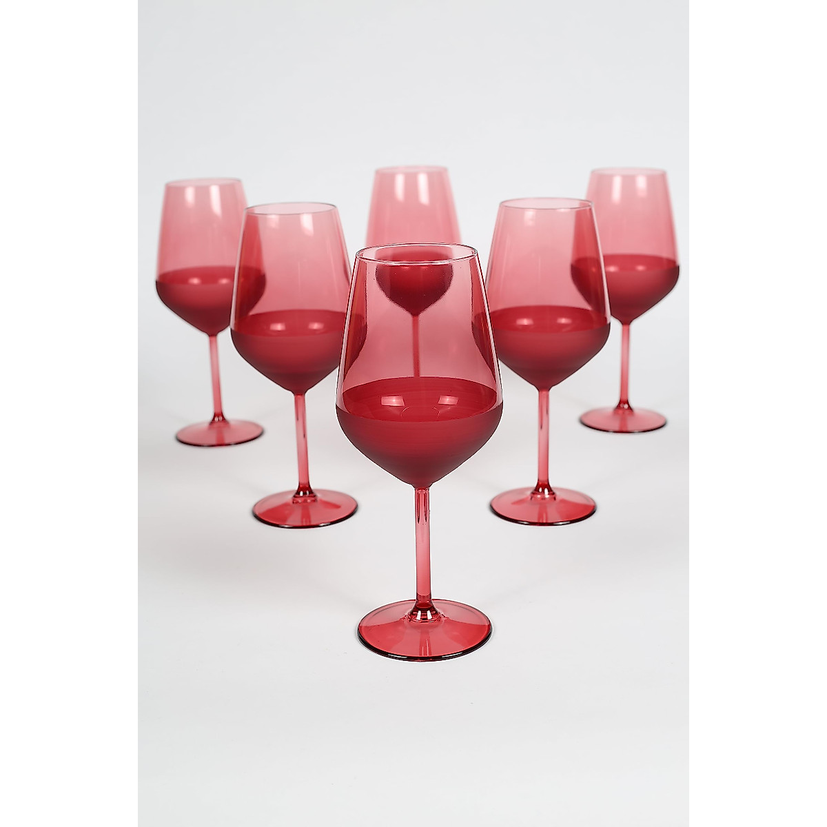 RAKLE – Matte Red Wine Glasses Set of 4– 16.5Oz Glass Set Ideal for Special Events, Themed Parties, Dinner Table, Everyday Use – Modern and Elegant Design - Luxury Wine Glasses