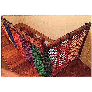 EkiDaz HXRW Rope Net Outdoor Climbing Net Safety Protective Net Colorful Climbing Cargo Net Kids Pet Protection Fence Decoration Playground Sets for Backyards (Size : 1 * 1m(3.3 * 3.3ft))