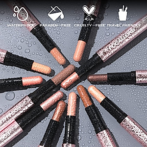 FOCALLURE No Crease Eyeshadow Stick, Creamy Eye Shadow Stick, Matte & Shimmer Eyeshadow Pencil, Smudge-proof, Built-in Smudger, BUBBLE