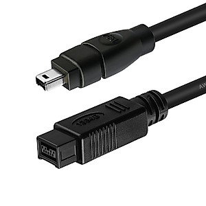 Yeworth 6FT Firewire High Speed IEEE 1394 Firewire 800 to Firewire 400 Cable, 1394B 800-400 IEEE 9 Pin Male to 4 Pin Male Cable for MacBook Pro, Mac Mini, iMac PC, Digital Cameras, SLR