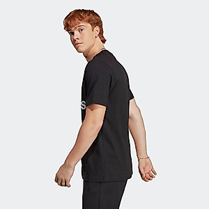 adidas Men's Essentials Single Jersey Big Logo T-Shirt, Black/White, X-Large