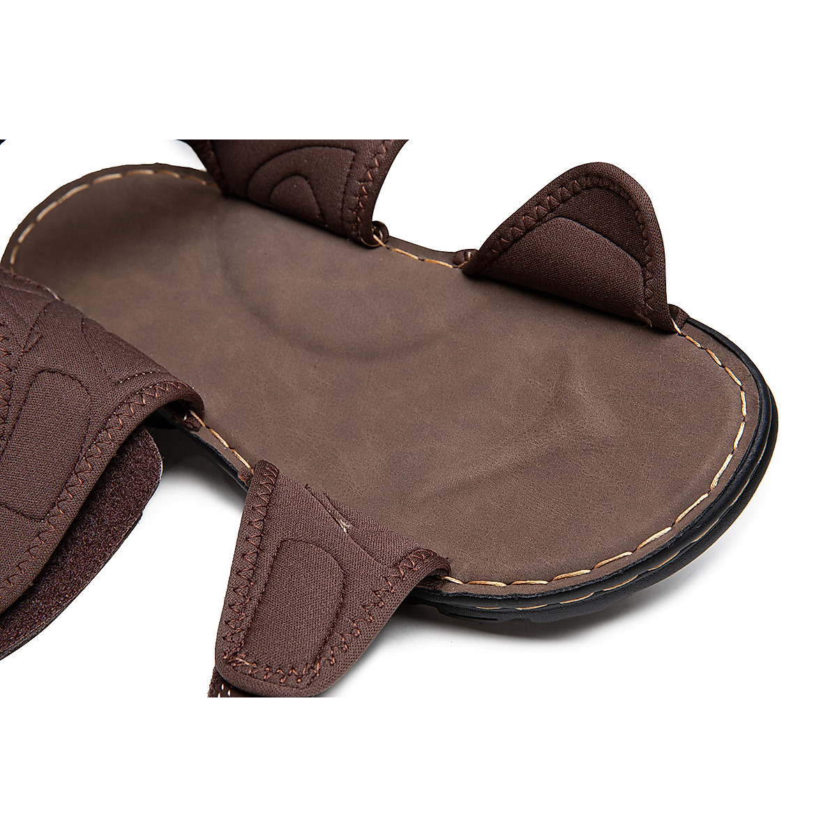 Jousen Men's Arch Support Sandals Leather Fisherman Sandals for Men Closed Toe Outdoor(AMY2012 Dark Brown 10)